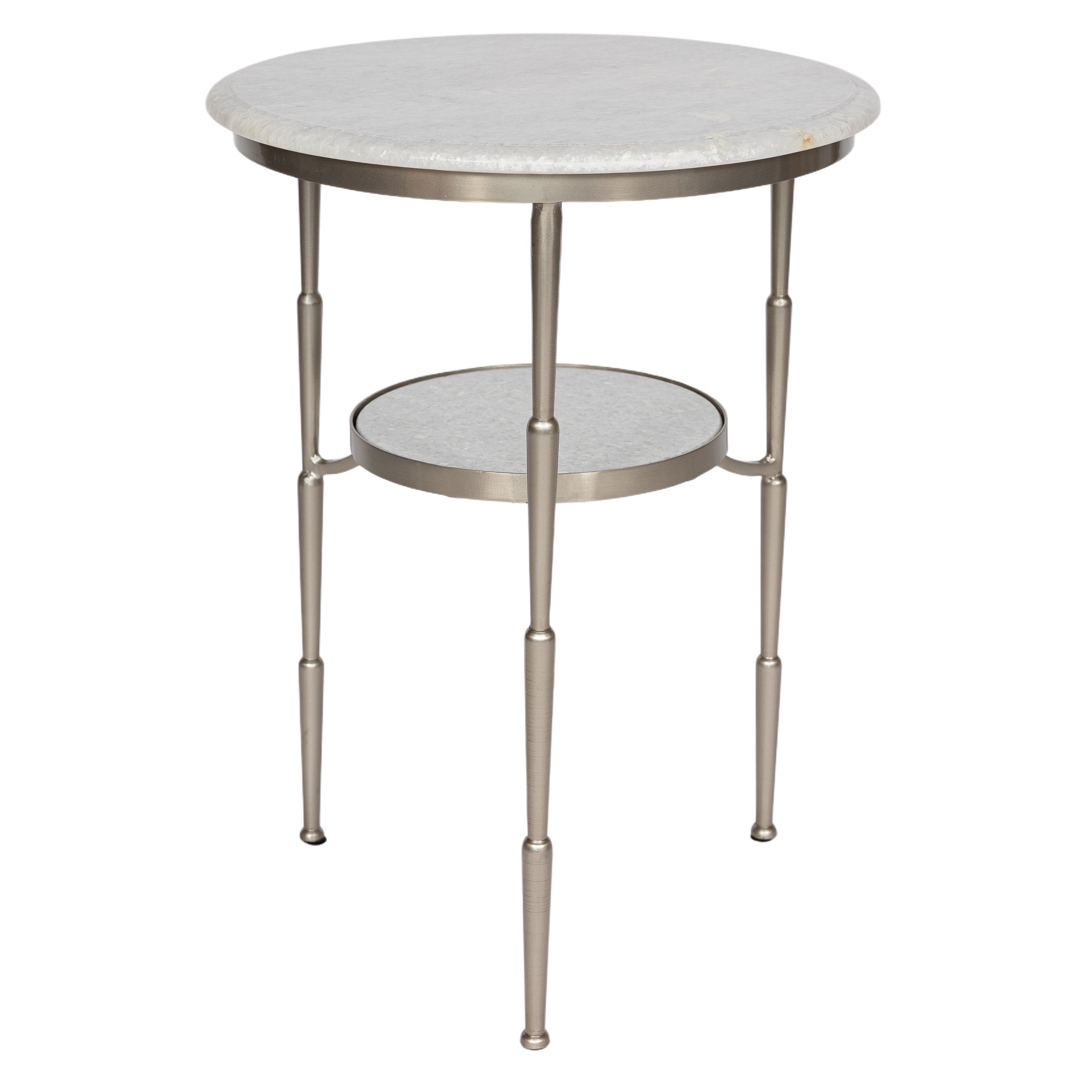 Silver And Marble Accent Table – Highgate House