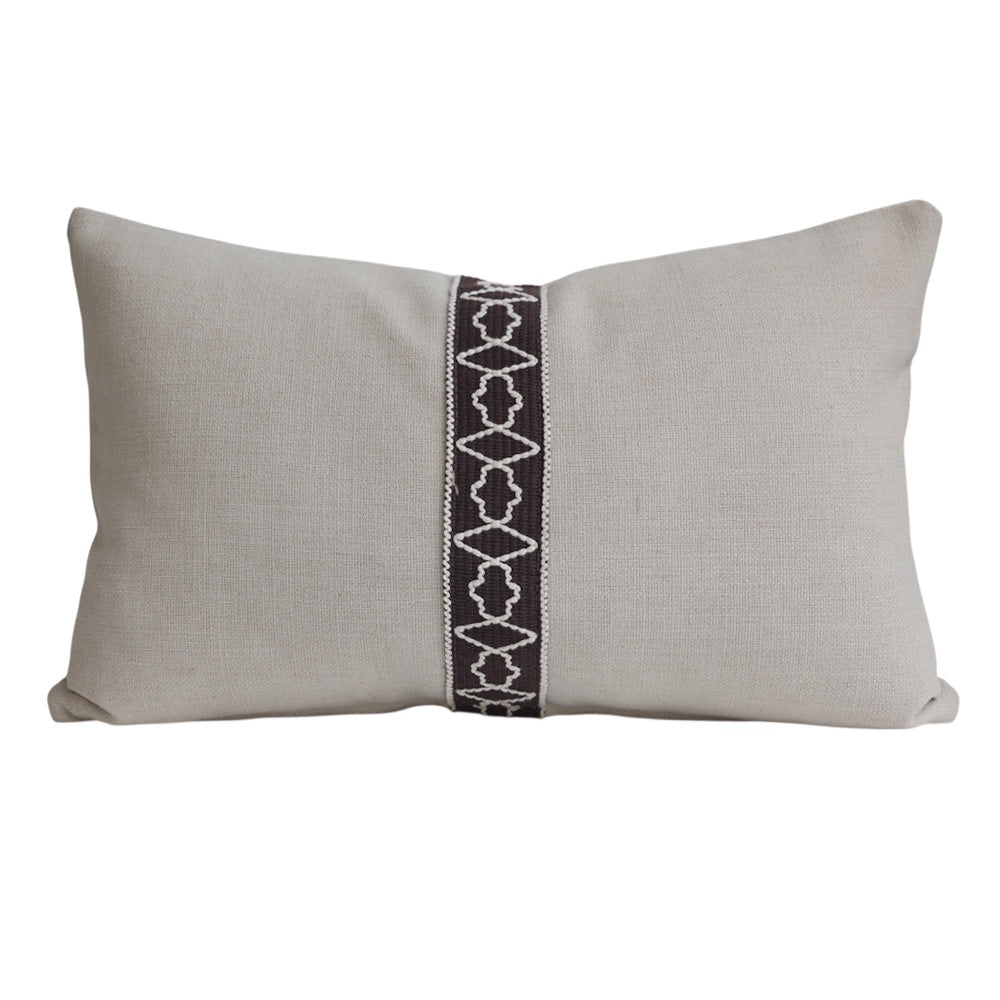 Beige & Chocolate Trim Lumbar – Highgate House