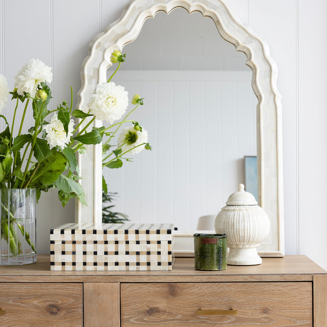 Bone Scalloped Arch Mirror – Highgate House