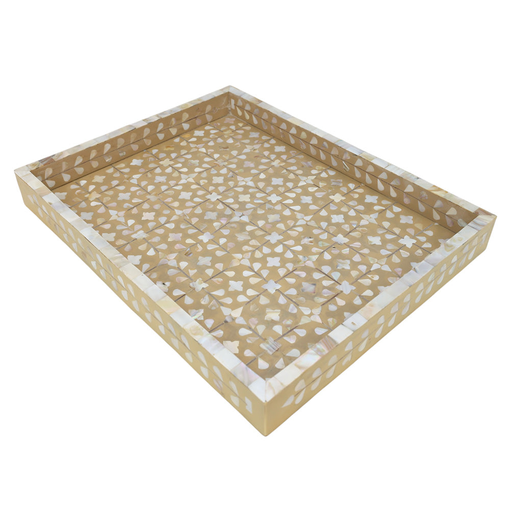 Caramel & MOP Floral Tray – Highgate House
