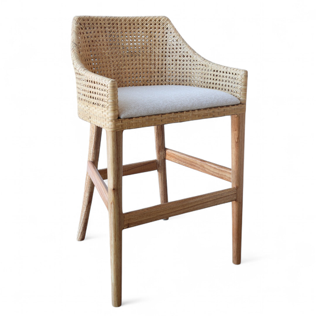 Classic Weave Natural Rattan Bar Stool – Highgate House