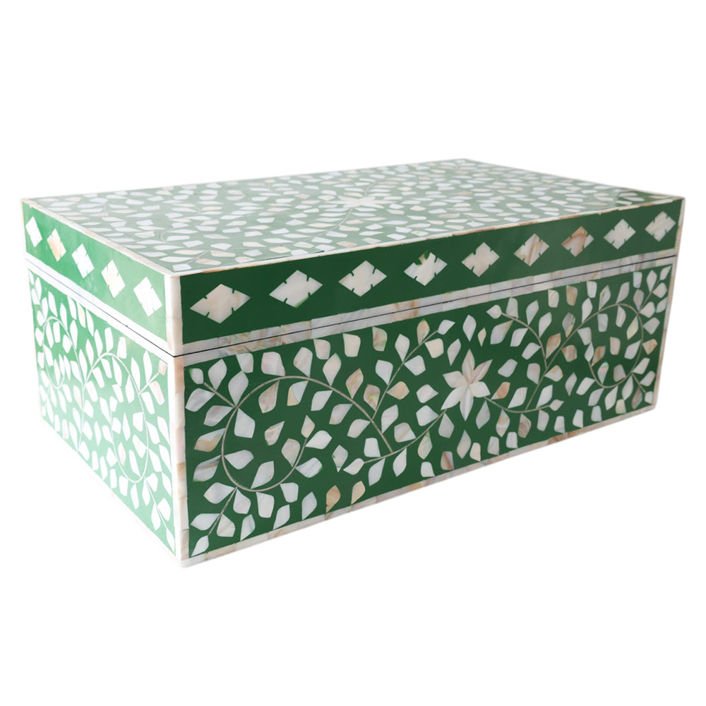 Green and MOP Floral Box LRG – Highgate House