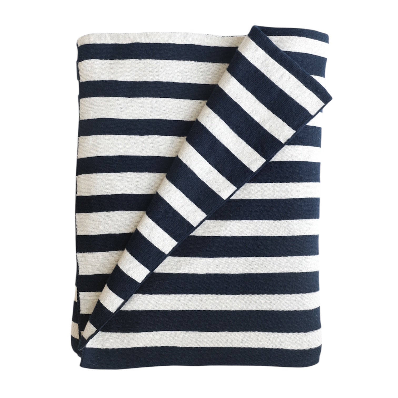 Striped Cotton Throw Navy – Highgate House