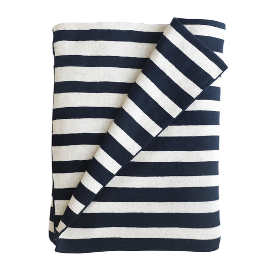 Striped Cotton Throw Navy – Highgate House