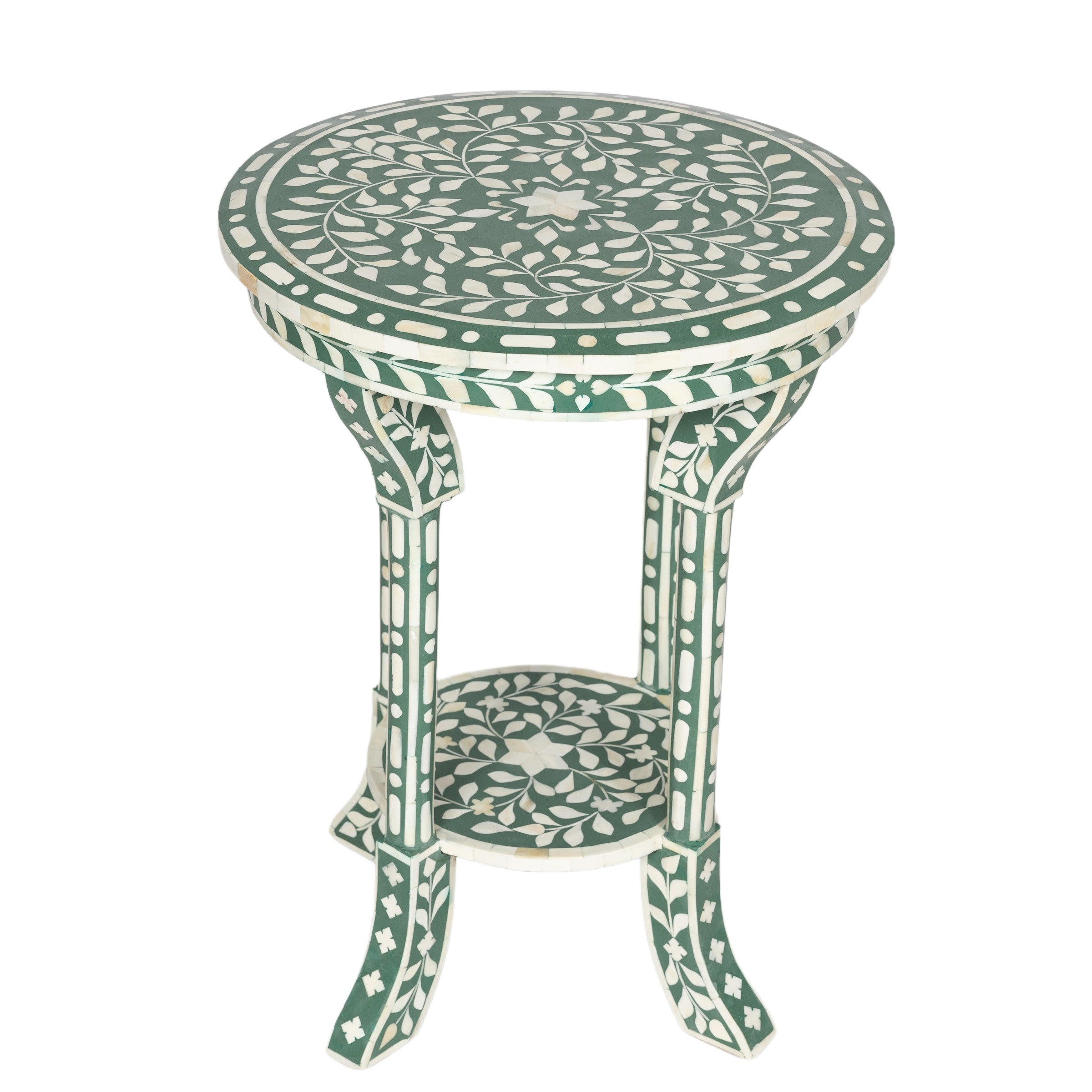 Dark Green Bone Inlay Side Table – Highgate House