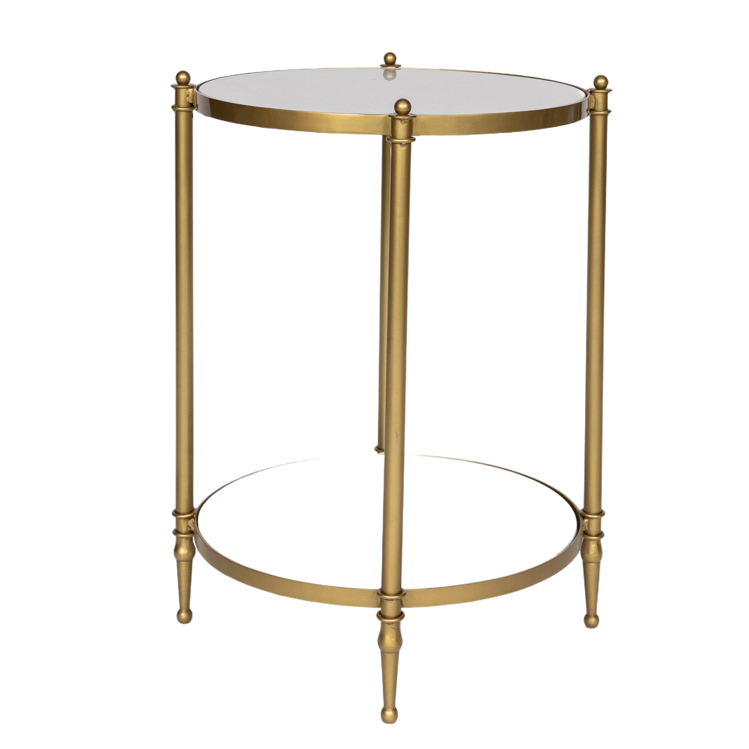 Brushed Gold & Marble Side Table – Highgate House